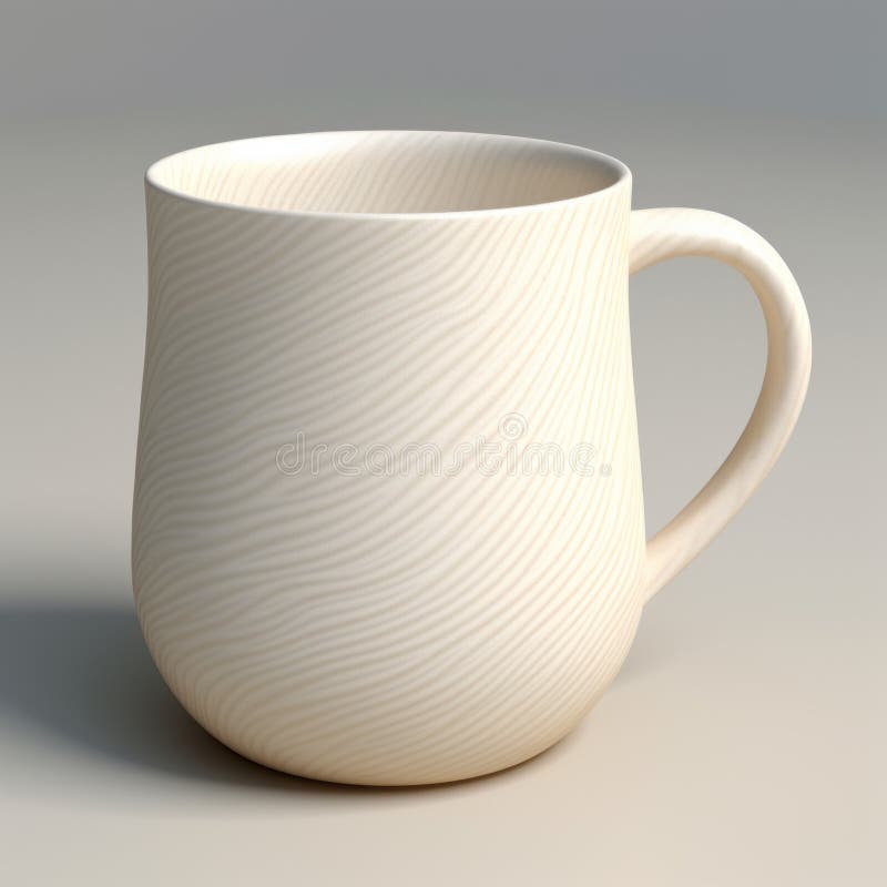 Bentwood Style 3ds Max Mug with Ivory Texture and Engraved Line-work ...