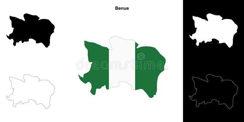 Benue outline map stock vector. Illustration of area - 356522349