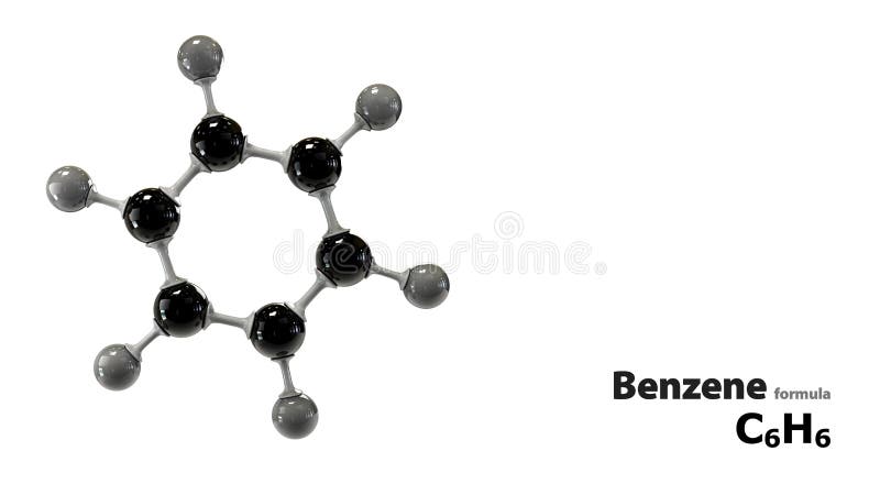 Benzene. C6H6. Chemical Structural Formula and Model of Molecule ...
