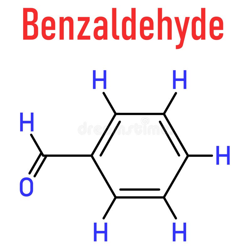 Benzaldehyde Bitter Almond Odor Molecule. 3D Rendering Stock ...