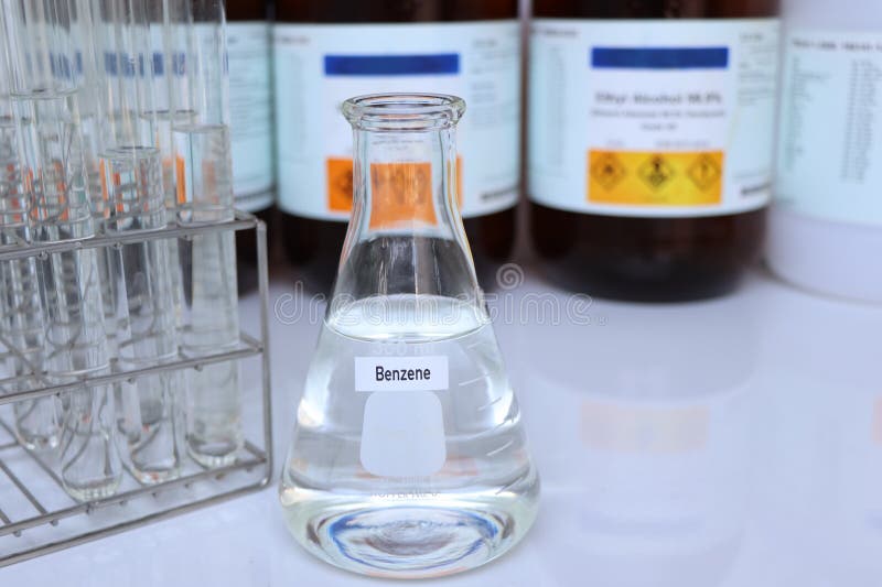Benzene in Container, Chemical Analysis in Laboratory Stock Image ...