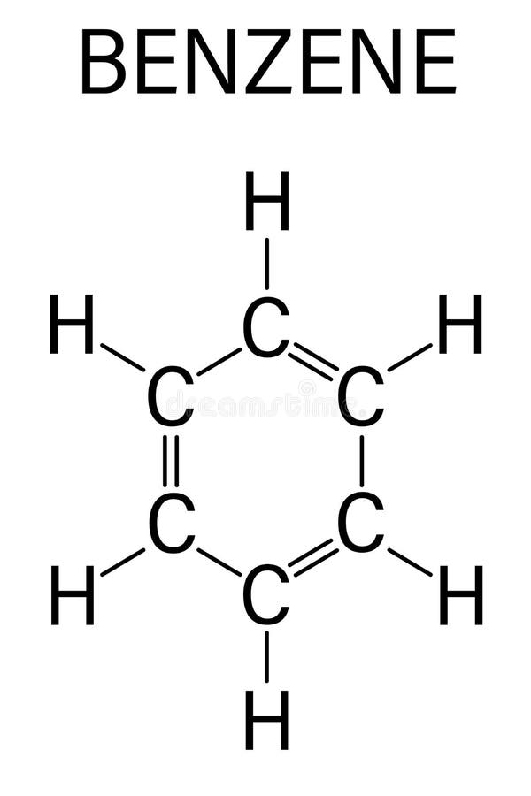 Benzene or Cyclohexatriene Aromatic Hydrocarbon Molecule. Skeletal ...