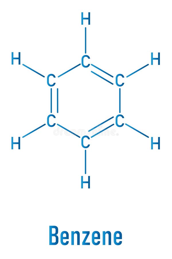 Benzene or Cyclohexatriene Aromatic Hydrocarbon Molecule. Skeletal ...