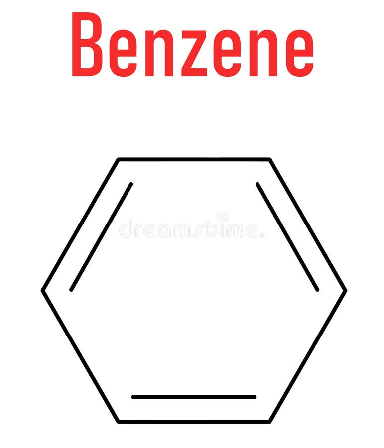Benzene or Cyclohexatriene Aromatic Hydrocarbon Molecule. Skeletal ...