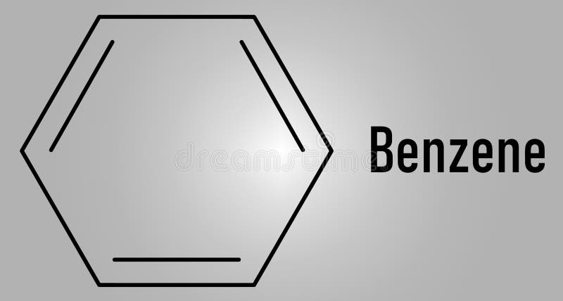 Benzene or Cyclohexatriene Aromatic Hydrocarbon Molecule. Skeletal ...