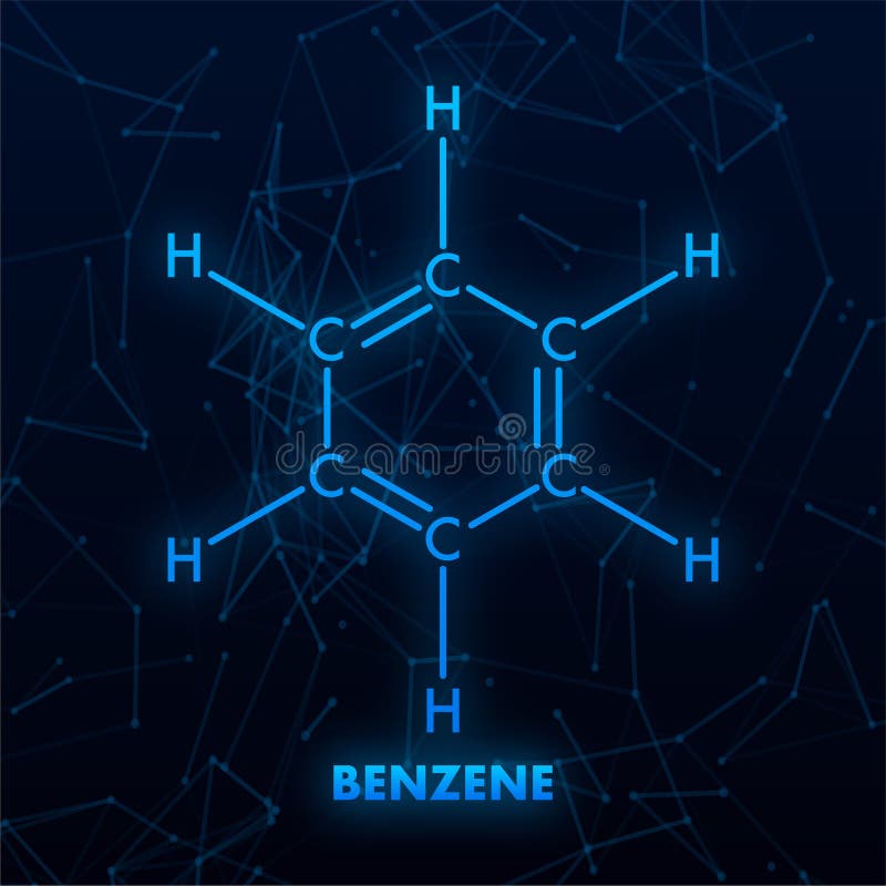 Benzene Molecular Formula with Network Connection Lines Forming ...