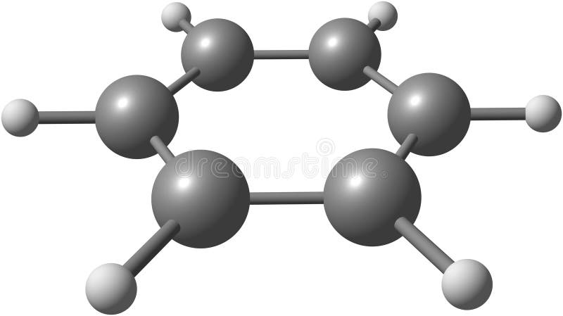 Benzene Molecular Structure on White Background Stock Illustration ...