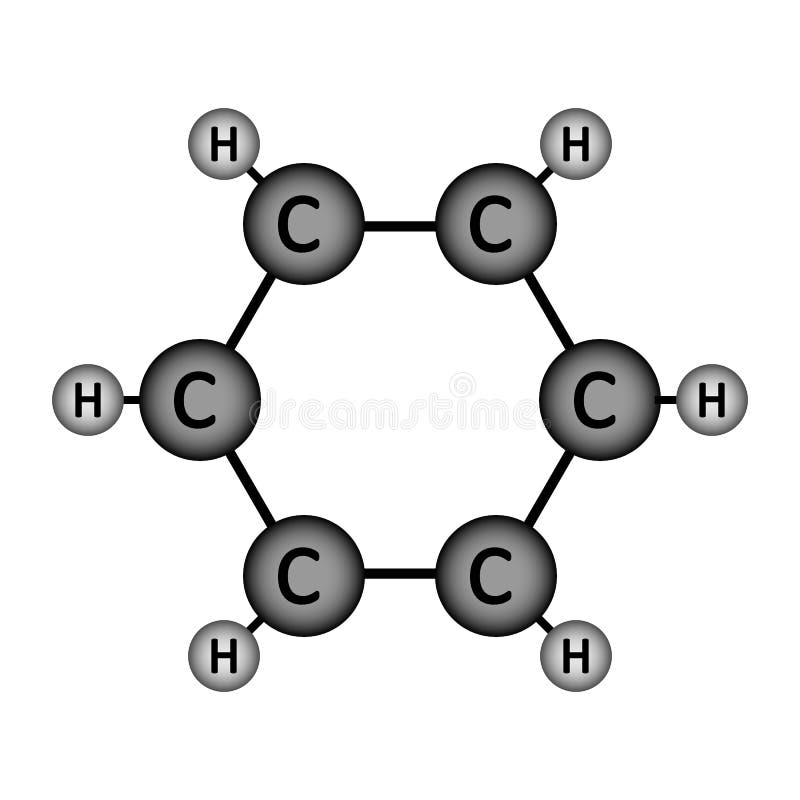 Benzene Molecule Icon, Flat Style Stock Vector - Illustration of ...