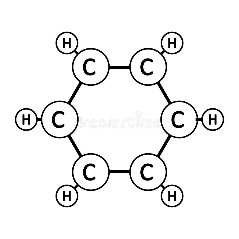 Benzene Molecule Structure 3D Render Illustration Stock Illustration ...