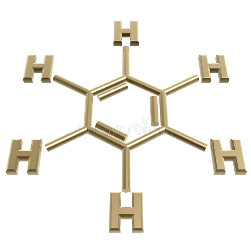 Molecular Structure Of Benzene Stock Illustration - Illustration of ...