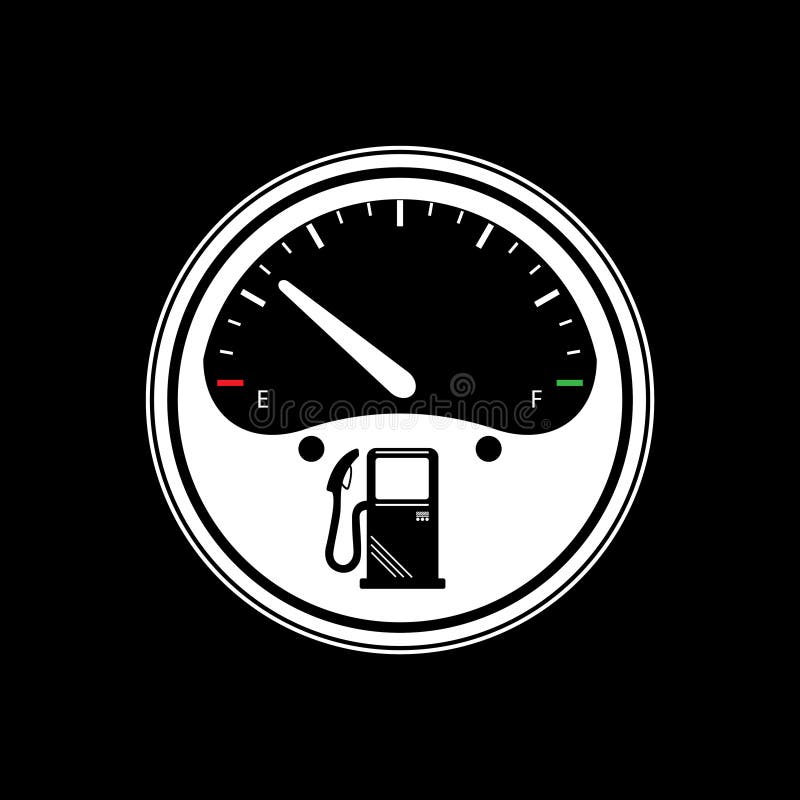 Fuel Gauge Low on White. Fuel Icon Vector Illustration Stock Vector ...