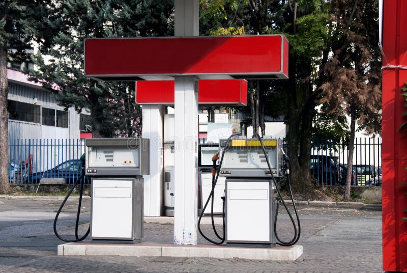 Modern benzinestation. stock afbeelding. Image of auto - 40262175