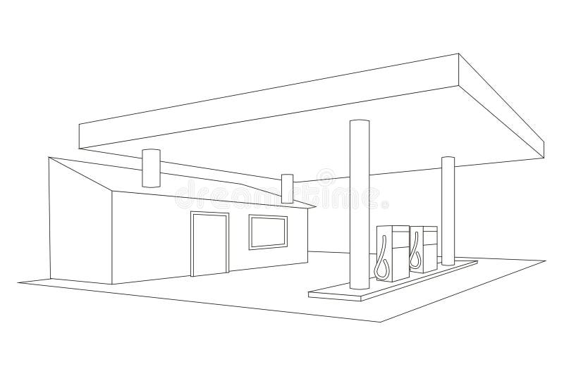 Benzinestation stock illustratie. Illustration of pomp - 2827462