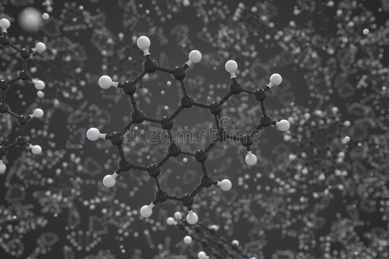 Benzo(e)pyrene Molecule. Ball-and-stick Molecular Model. Chemistry ...