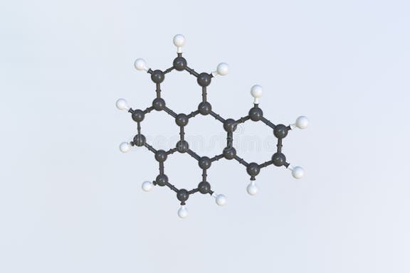 Benzo(e)pyrene Molecule. Isolated Molecular Model. 3D Rendering Stock ...