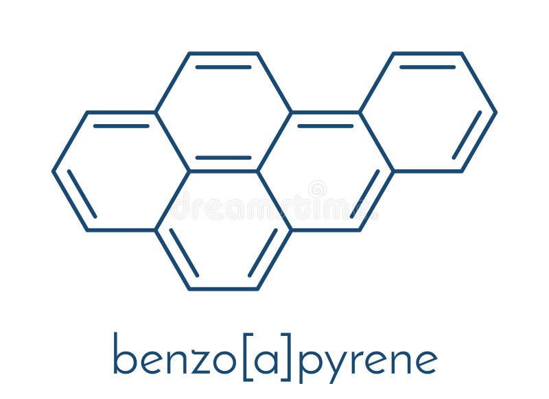 Benzo[a]pyrene BaP Polycyclic Aromatic Hydrocarbon Molecule. Skeletal ...