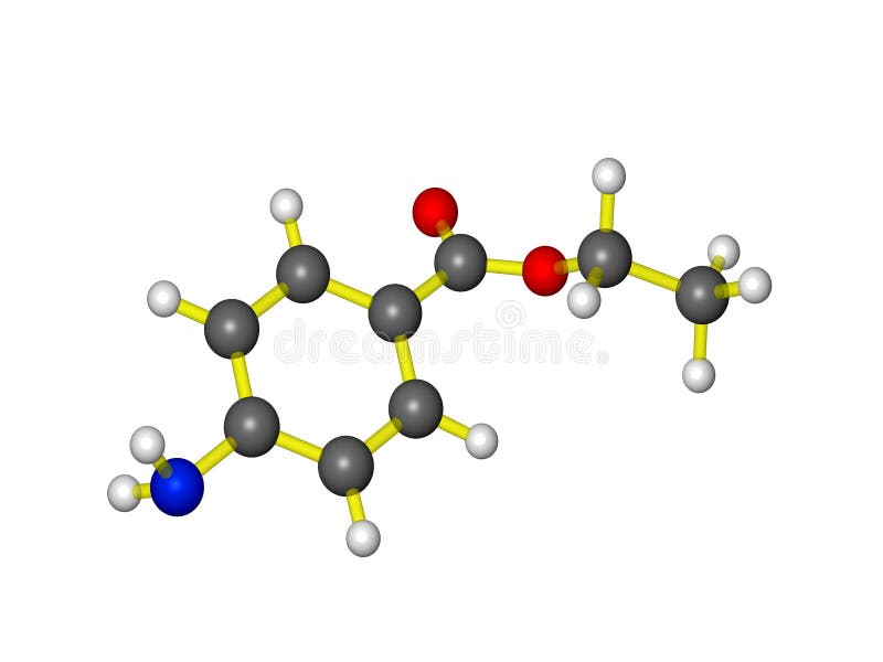 A benzocaine molecule stock illustration. Illustration of benzocaine ...