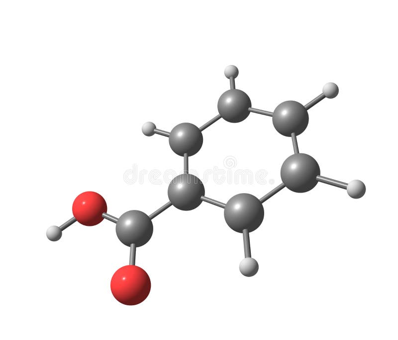Benzoic Acid Molecule Isolated on White Stock Illustration ...