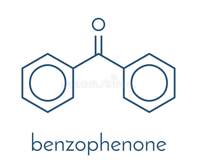 Benzophenone Molecule, 3D Rendering. Atoms Are Represented As Spheres ...