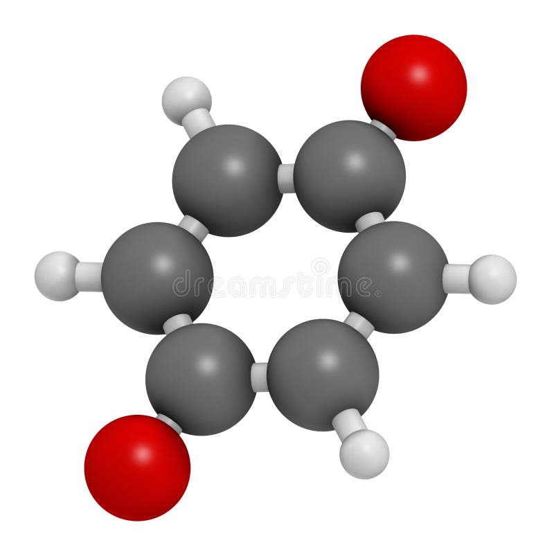 Benzoquinone (quinone, Para-benzoquinone) Molecule. 3D Rendering Stock ...