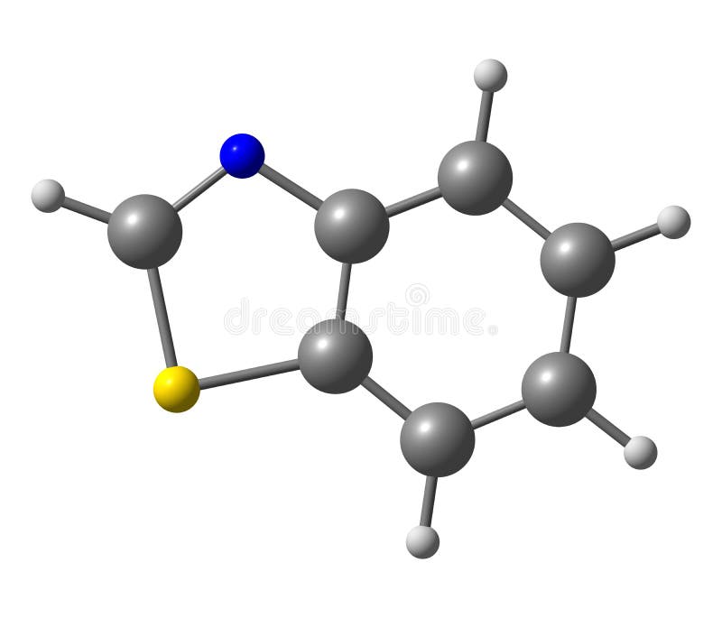 Benzothiazole Molecule Isolated on White Stock Illustration ...
