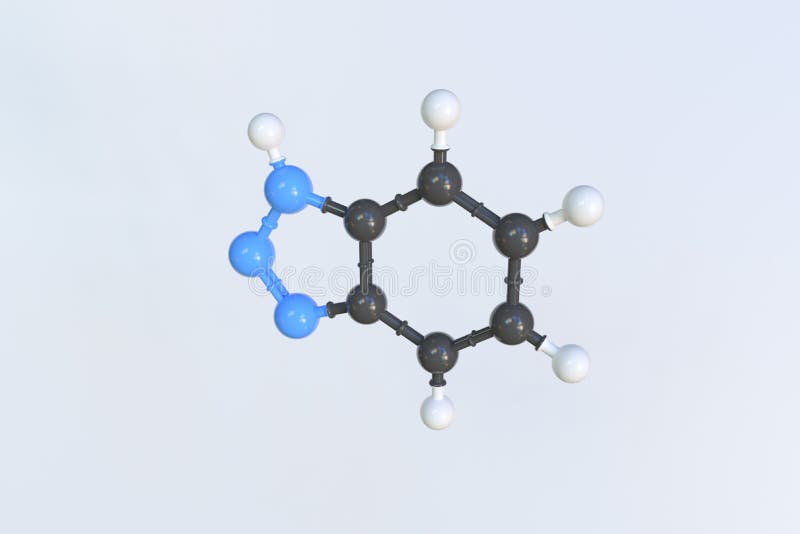 Benzotriazole Molecule. Isolated Molecular Model. 3D Rendering Stock ...