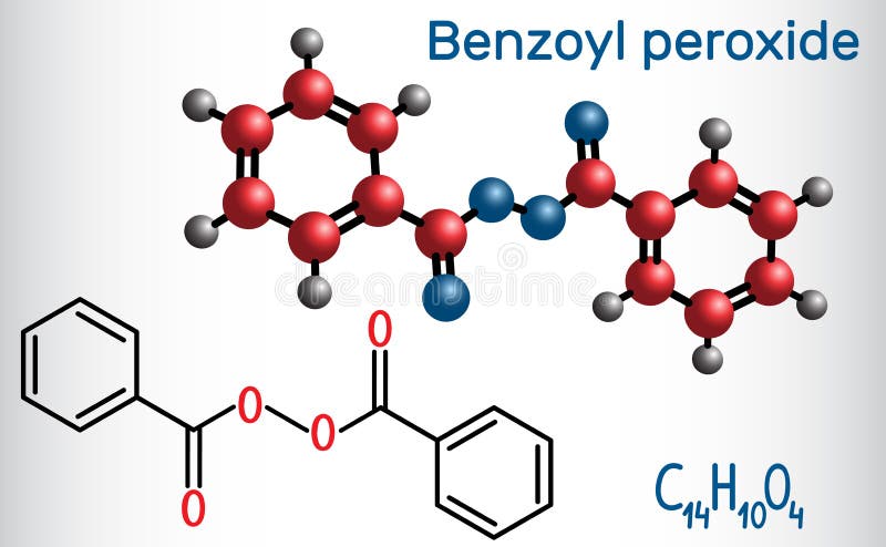 Benzoyl Peroxide Acne Treatment Drug Molecule. Also Used To Dye Hair ...
