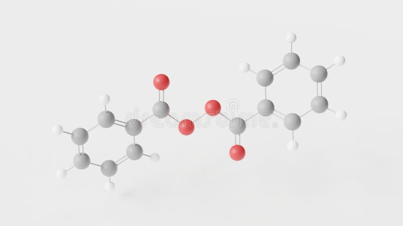 Benzoyl Peroxide Molecule 3d, Molecular Structure, Ball and Stick Model ...