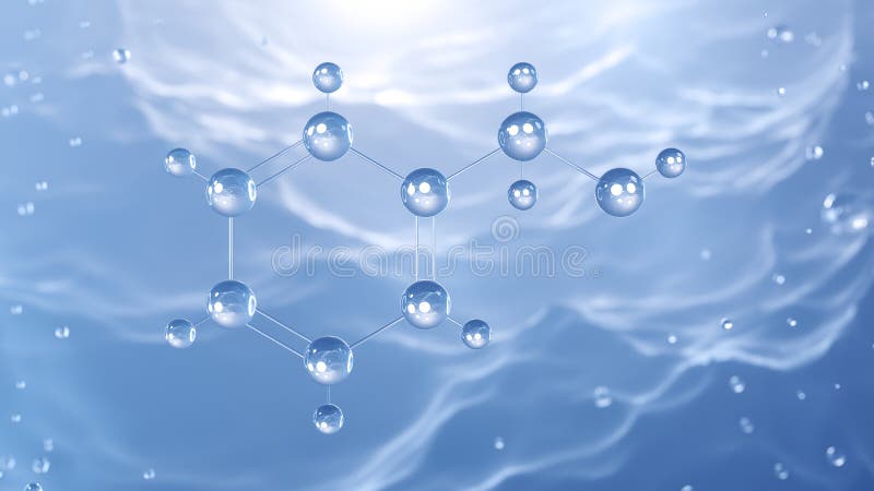 Benzyl Alcohol Molecular Structure, 3d Model Molecule, Aromatic Alcohol ...