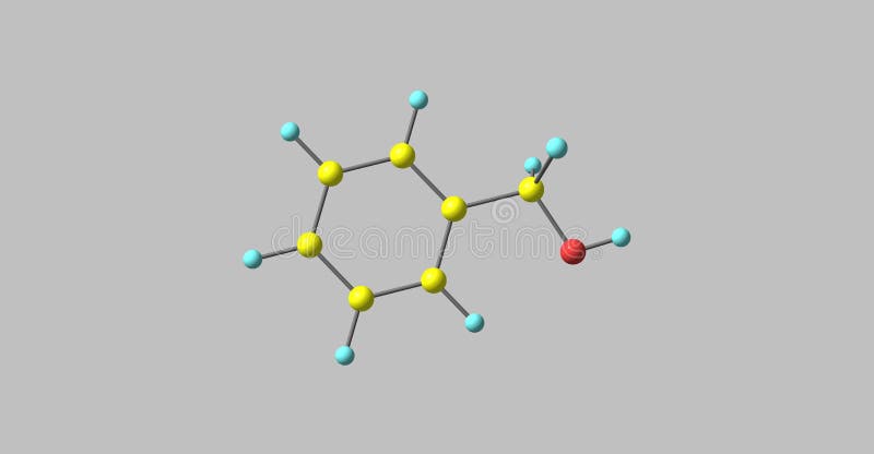 Benzyl Alcohol Molecular Structure Isolated on Grey Stock Illustration ...