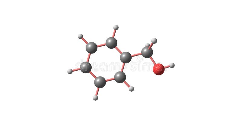 Benzyl Alcohol Molecular Structure Isolated on White Stock Illustration ...