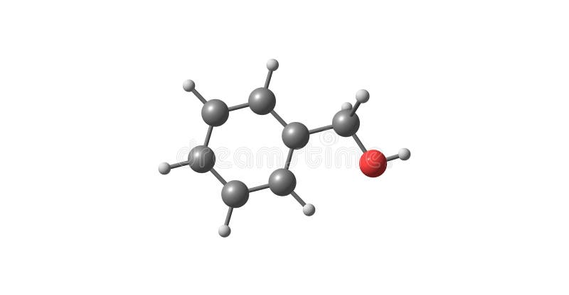 Benzyl Alcohol Molecular Structure Isolated on White Stock Illustration ...