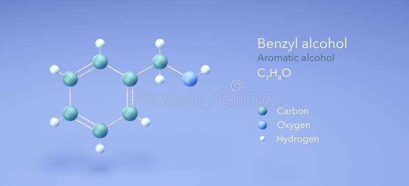 Benzyl Alcohol Molecule, Molecular Structures, Aromatic Alcohol, 3d ...