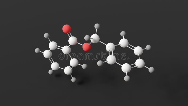 Benzyl Benzoate Molecule, Molecular Structure, Ascabin, Ball and Stick ...