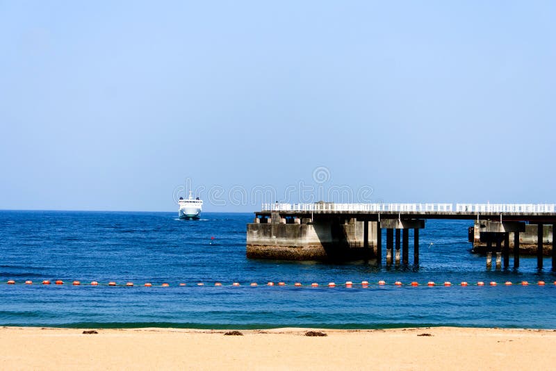 Beppu S Ferry and Pier Landscape in Japan Stock Image - Image of ferry ...
