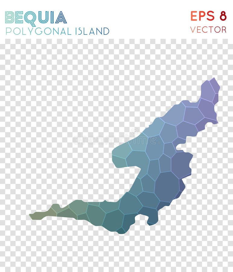 Bequia Polygonal Map, Mosaic Style Island. Stock Vector - Illustration ...