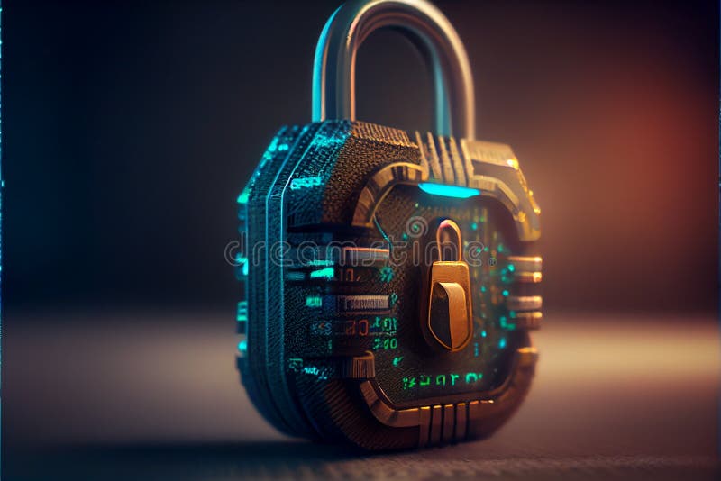 Ber Security Padlock, Digital Lock on Technology Network Data ...