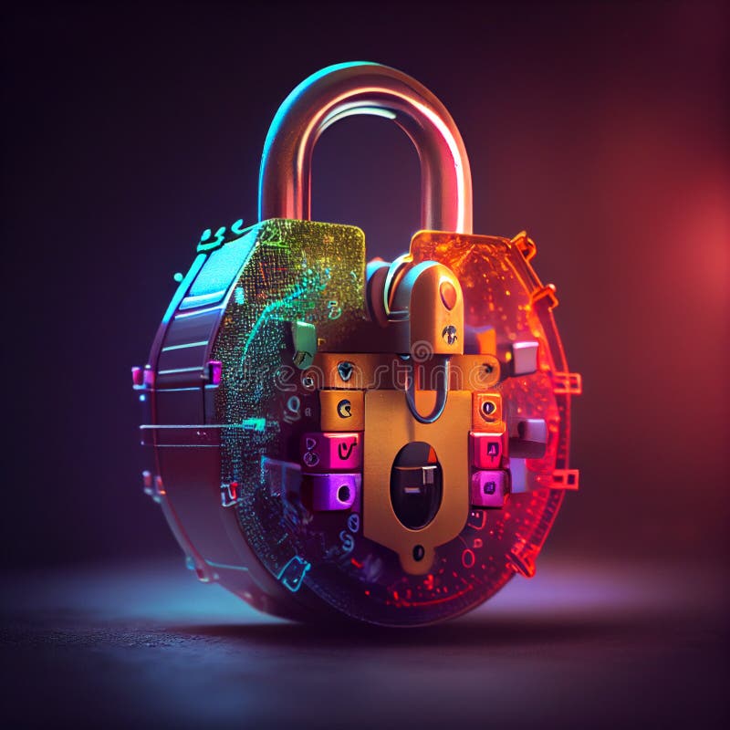 Ber Security Padlock, Digital Lock on Technology Network Data ...