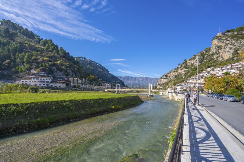 BERAT, ALBANIA, SEPTEMBER 29, 2022: Berat Castle Viewed from Boulevard ...
