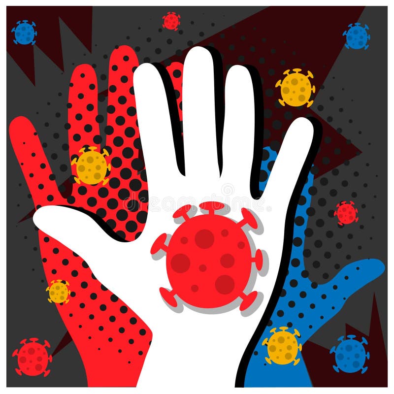 Corona Virus Stop Sign, Colorful Background. Flat Design Stock Vector ...