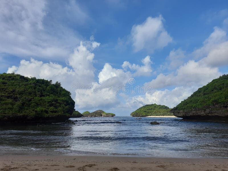 Bercak Beach stock image. Image of pacitan, beach, bercak - 267291463