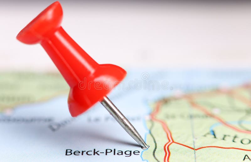 Berck Plage, France Pin on Map Stock Image - Image of guide, city ...