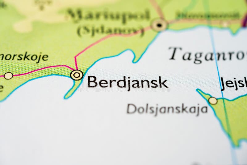 Berdjansk Port Town Highlighted on Ukraine Map.. Stock Photo - Image of ...