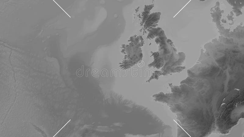 Bere Island in the North Atlantic Ocean. Bilevel Map. Slide Stock Video ...