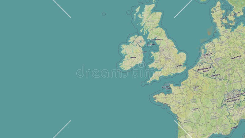 Bere Island in the North Atlantic Ocean. OSM Map. Slide Stock Video ...