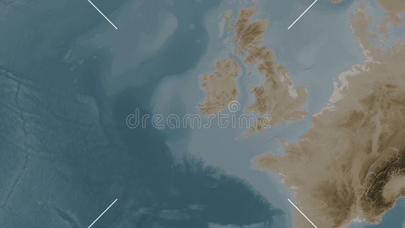 Bere Island in the North Atlantic Ocean. Sepia Map. Slide Stock Footage ...