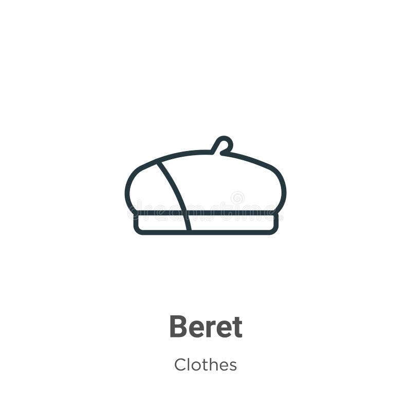 Beret Outline Vector Icon. Thin Line Black Beret Icon, Flat Vector ...