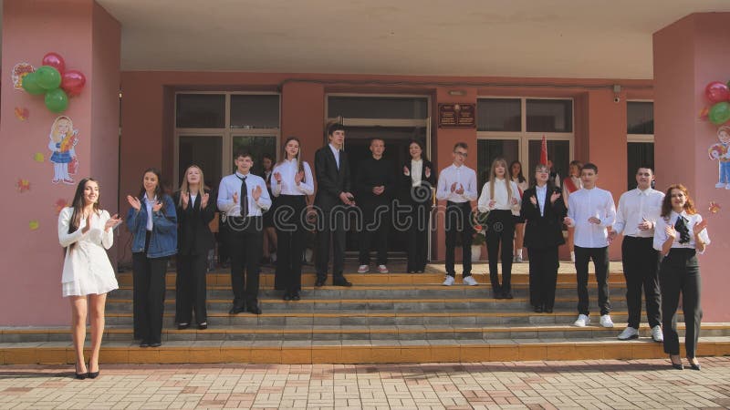 Berezovka, Belarus - September 1, 2022: High School Students Sing on ...