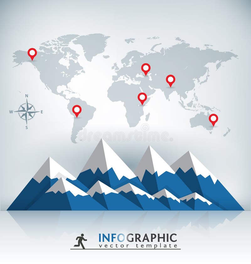 Berg-Infographic-Schablone vektor abbildung. Illustration von berge ...