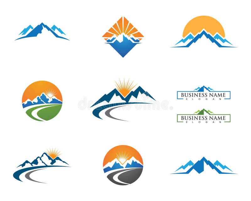 Berg Logo Template vektor illustrationer. Illustration av maximum ...